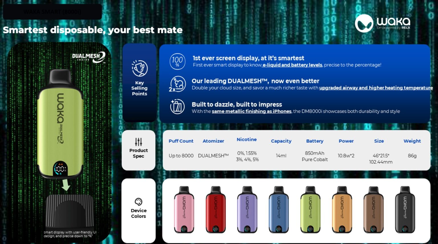 WAKA BLUEBERRY SPLASH 8000 PUFF 3%